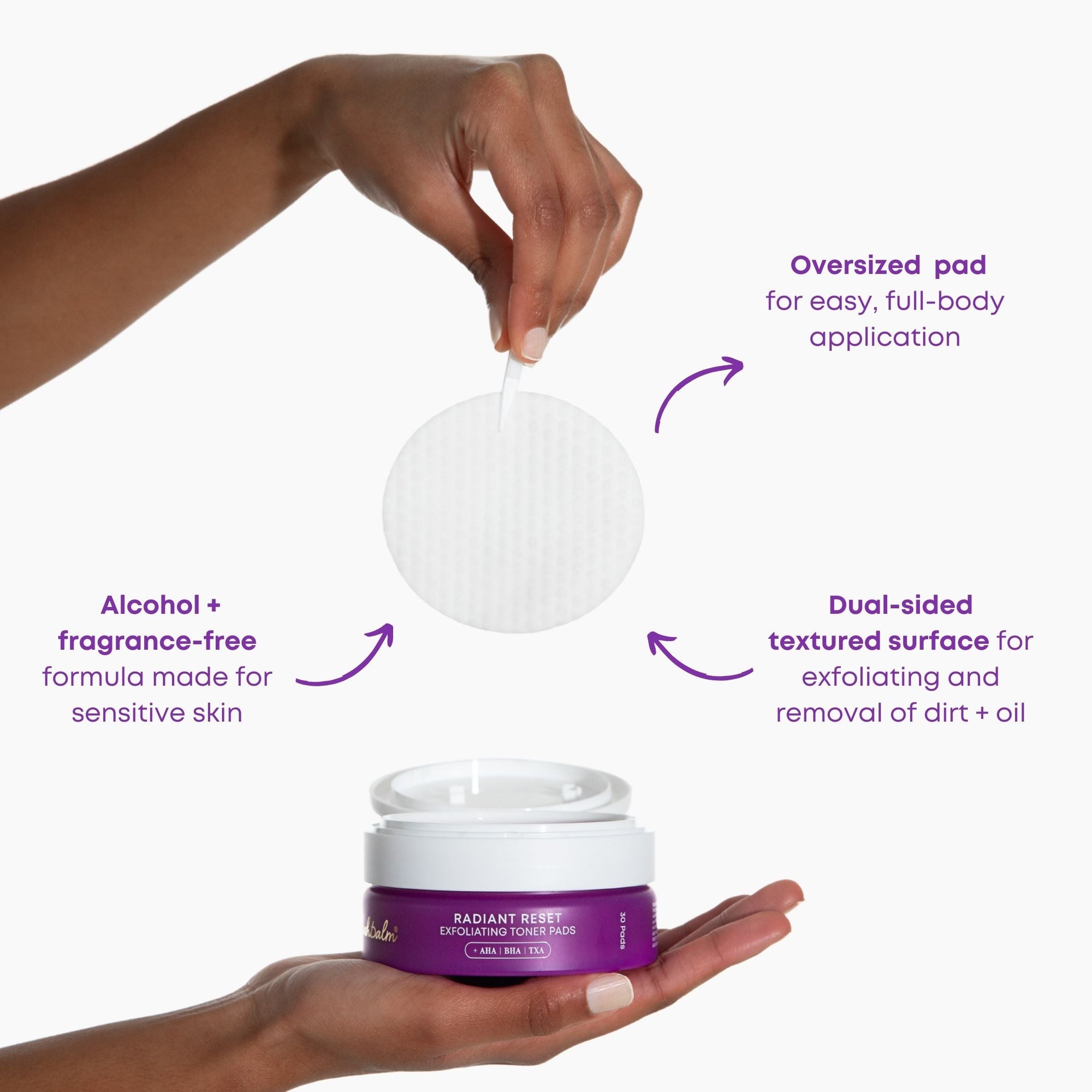 Radiant Reset Exfoliating Toner Pads with Tranexamic Acid, AHA & BHA – Bushbalm